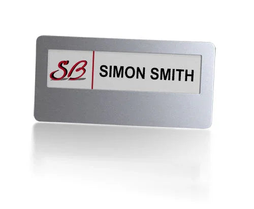 Plastic Window Name Tag with Magnetic Fastener Backing – Retractable Reels