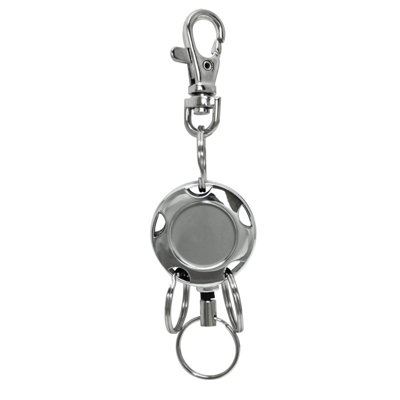 Metal Round Pull Key Reel with Three Split Rings and Metal Hook ...