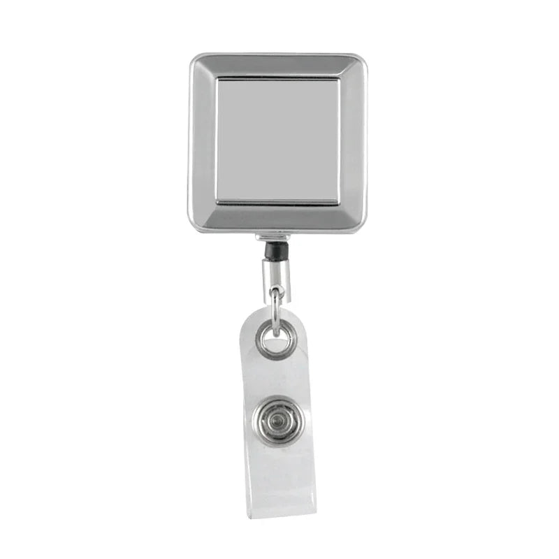 Chrome Square ID Badge Reel – Retractable Reels